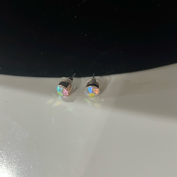 Jewelry | Round Gold Town Crystal Post Style Earrings Super Sparkly ...